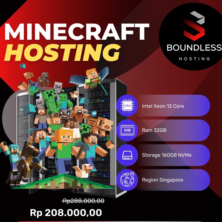 Jual Server Minecraft Hosting 32GB | Shopee Indonesia