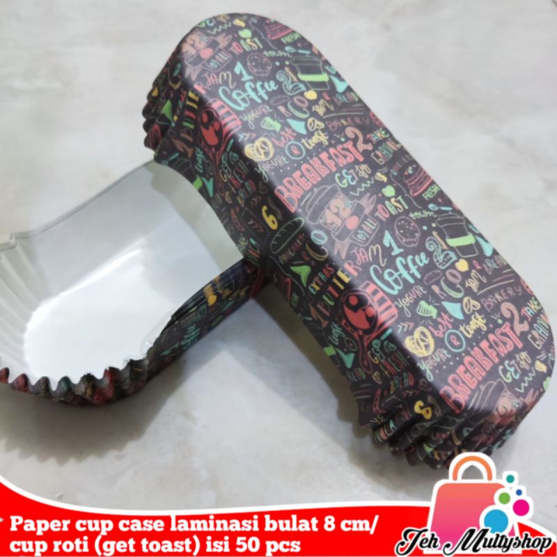 Jual paper cup case laminasi oval/ cup roti (get toast) isi 50 pcs ...
