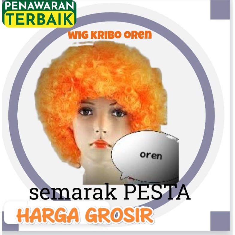 Jual (harga grosir) wig kribo oren/rambut badut oren/wig brekele oren ...