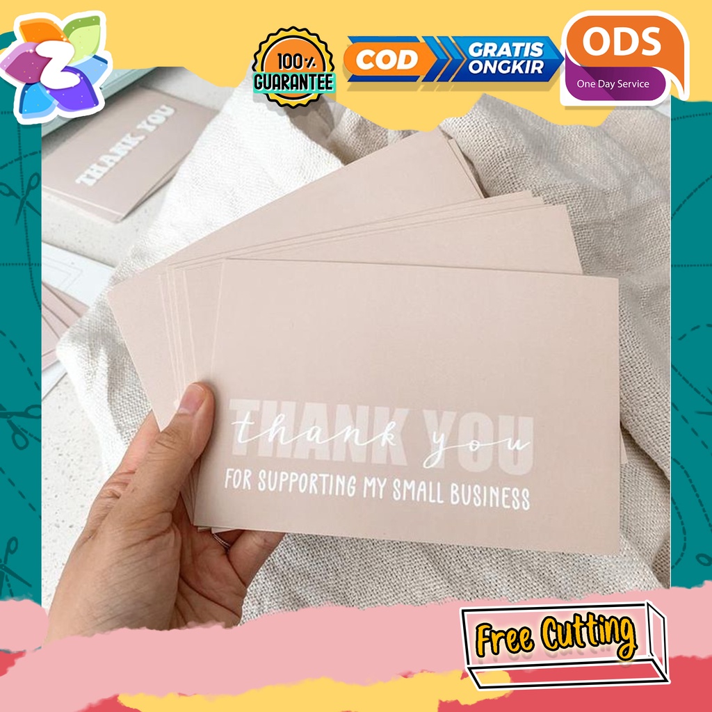 Jual TKC 4-10 Thank You Card Custom Thanks Card Olshop Kartu Ucapan Terima Kasih | Shopee Indonesia