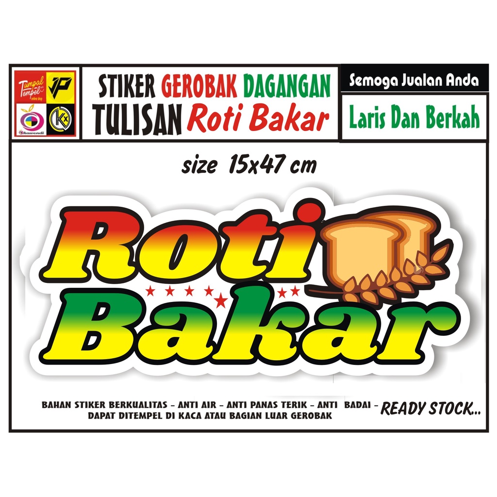 Jual STIKER KACA GEROBAK TULISAN ROTI BAKAR | Shopee Indonesia