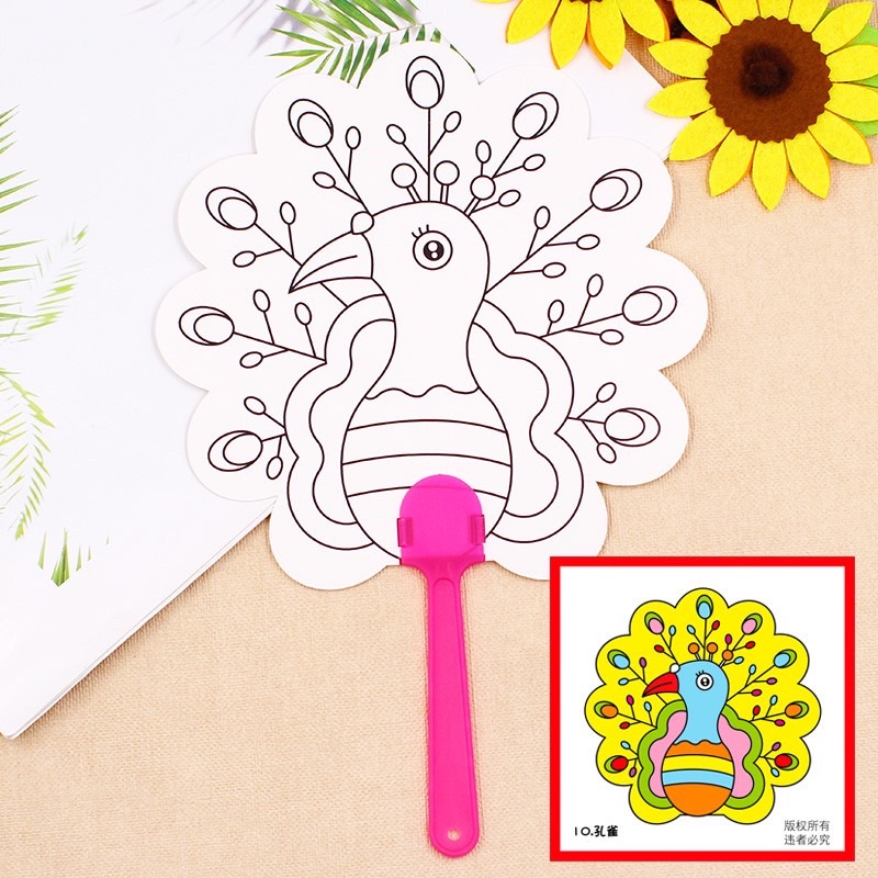 Jual MAINAN EDUKASI ANAK MEWARNAI KIPAS MOTIF / DIY MEWARNAI KIPAS ...