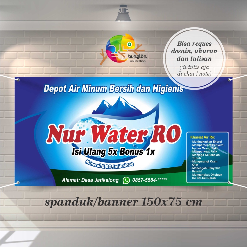 Jual Spanduk Banner Depot Air Minum, Spanduk Air Isi Ulang, Free Desain ...