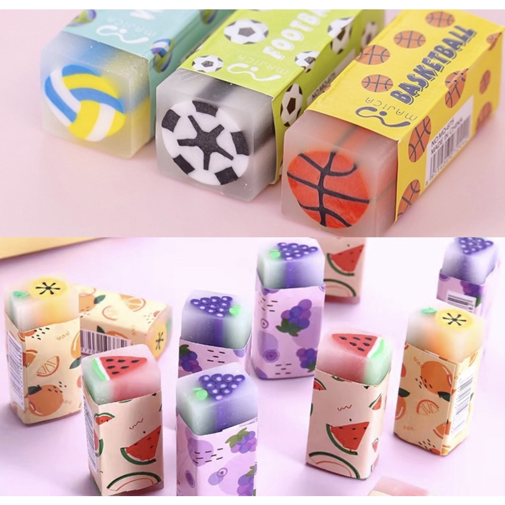 Jual Penghapus karet motif buah bola hapusan pensil wangi | Shopee ...
