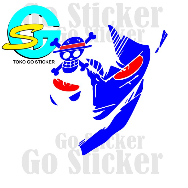 Jual sticker one piece, logo one piece, sticker luffi sudah kiri kanan ...