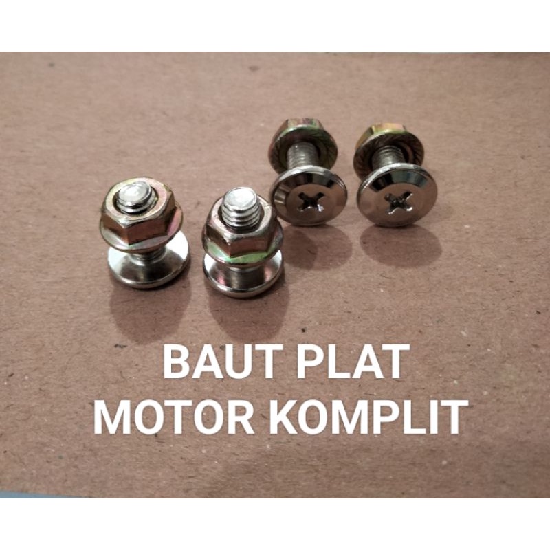 Jual baut plat motor komplit isi 4 unit mur dan baut | Shopee Indonesia