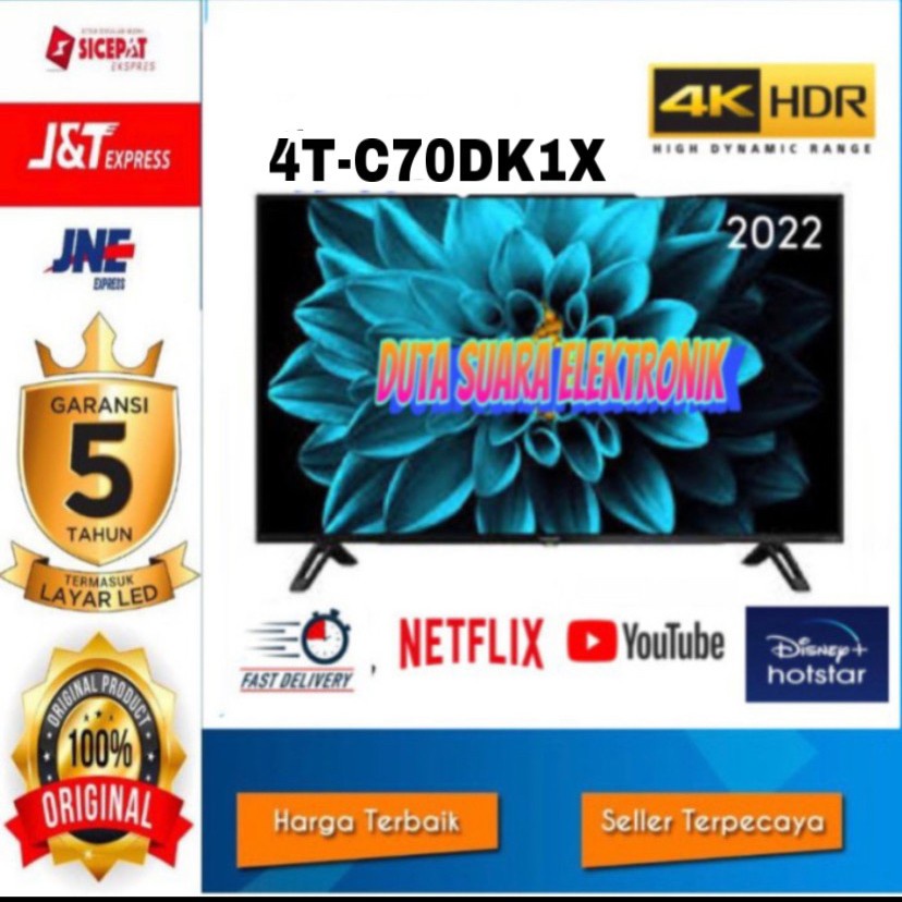 Jual SHARP 4T-C70DK1X 4K UHD SMART ANDROID 11.0 Garansi Resmi | Shopee ...