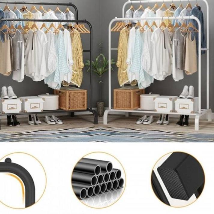 Jual Best Seller STAND HANGER Baju Besi Putih hitam Minimalis Full ...