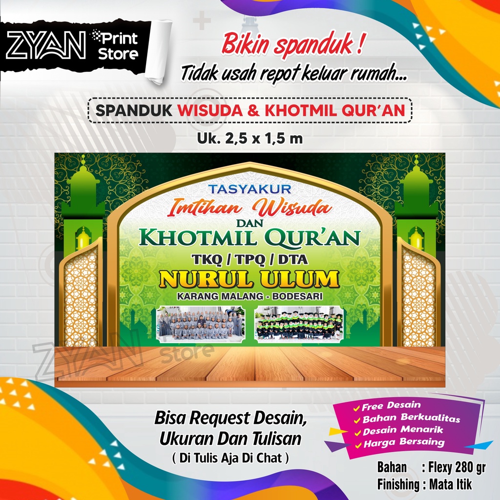 Jual SPANDUK BANNER WISUDA DAN KHOTMIL QURAN | Shopee Indonesia