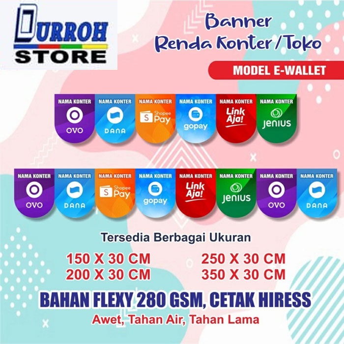 Jual Banner Renda Konter Murah / Spanduk Renda Hiasan Konter | Shopee Indonesia