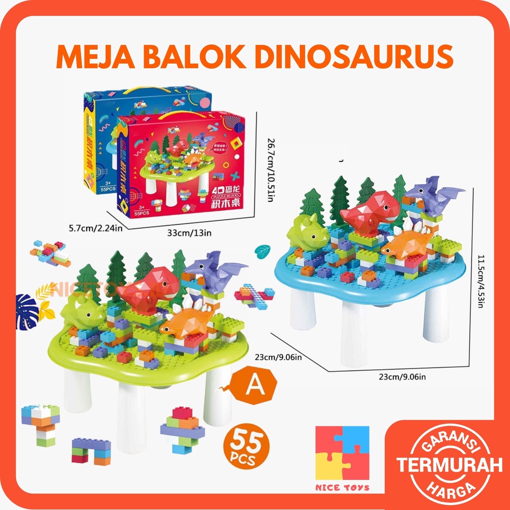 Jual Meja Balok Dinosaurus 4D Puzzle Block Puzzle Mainan Balok Susun ...