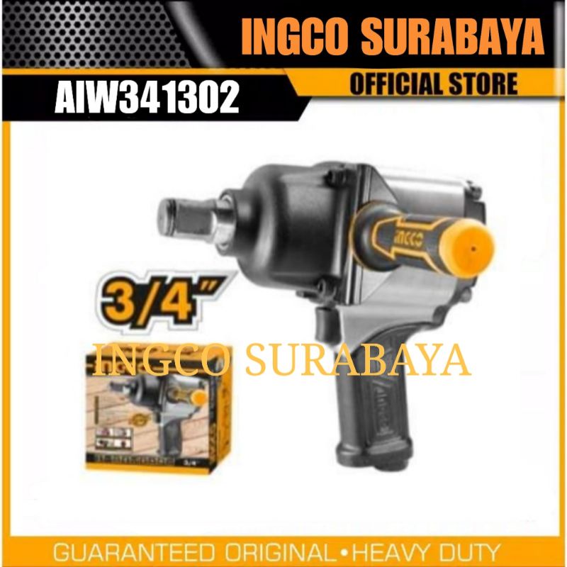 Jual INGCO AIW341302 AIR IMPACT WRENCH 3/4" KUNCI SOK SOKET PNEUMATIC ...