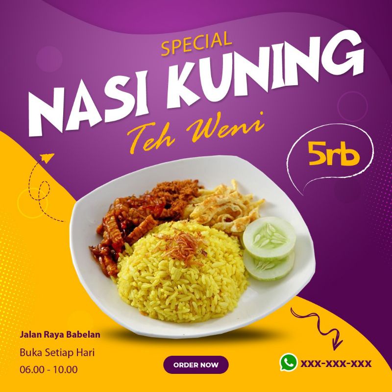 Jual Spanduk / Banner Jual Nasi Kuning | Shopee Indonesia