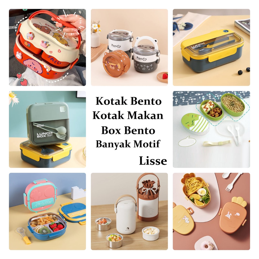 Jual Box Bento Lunch Box Kotak Bekal Makan Kotak Makan Tempat Makan Set ...