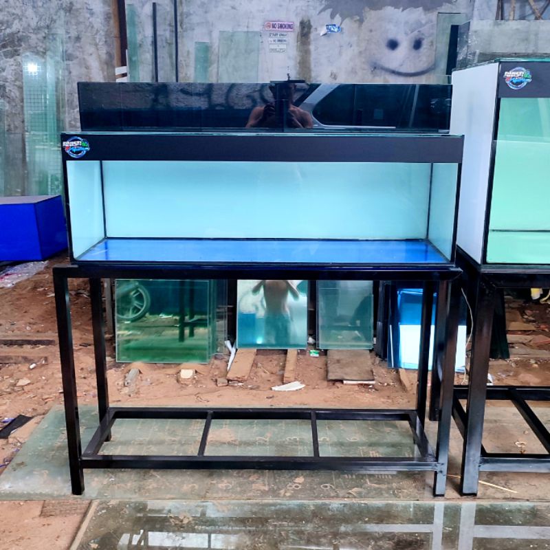 Jual PAKET AQUARIUM 120X40X40 FULL 8MM FULL BEGROUND + RAK HOLO 4X4+TOP ...