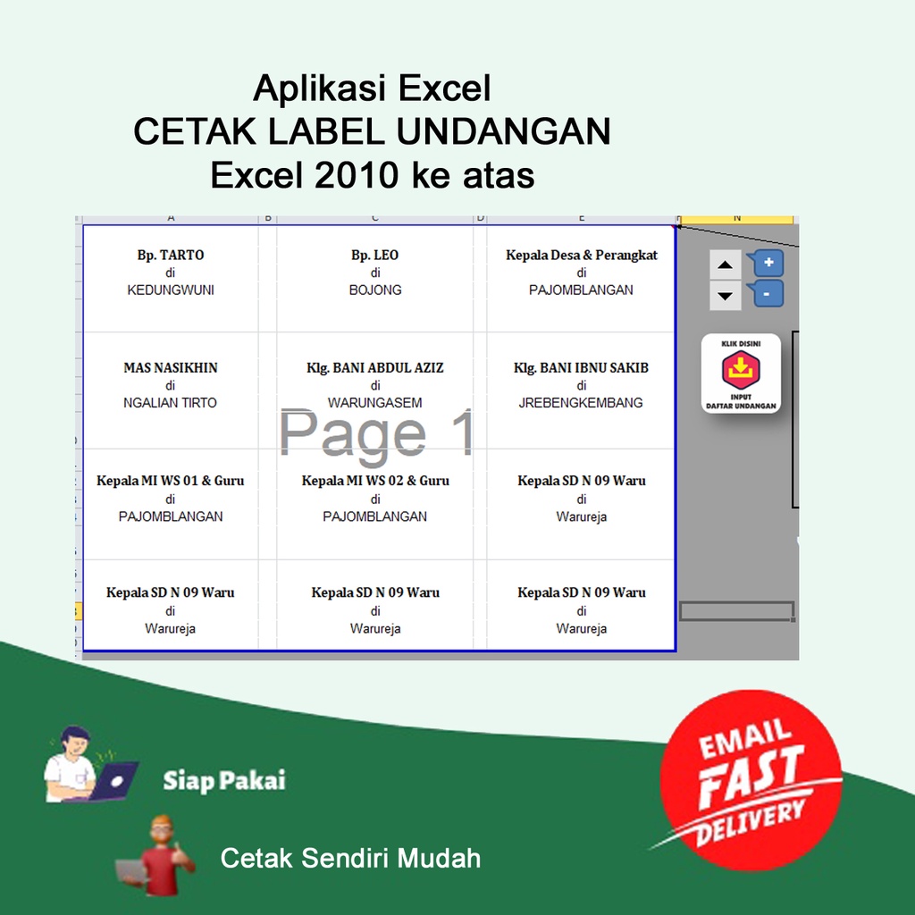 Jual Aplikasi Cetak Label Undangan 103 (Excel) | Shopee Indonesia