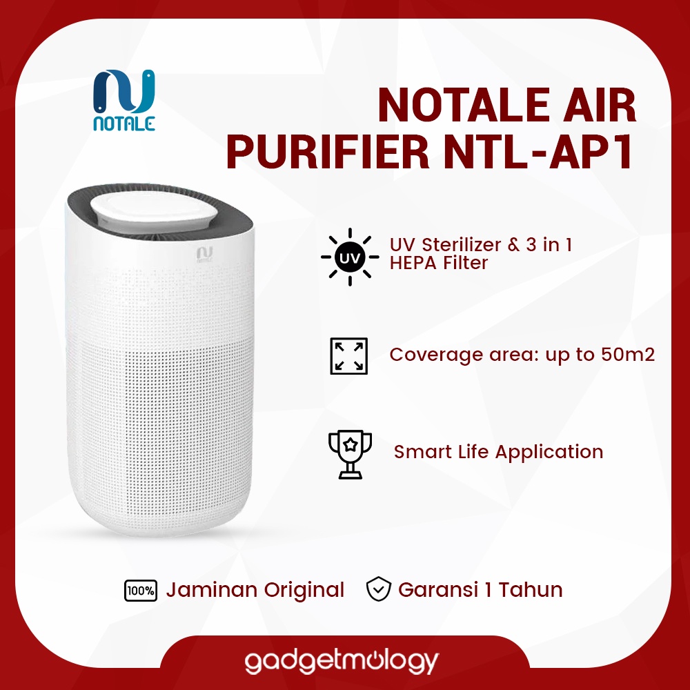 Jual NOTALE Smart Air Purifier NTL-AP1 Humidifier HEPA 13 Filter UV ...