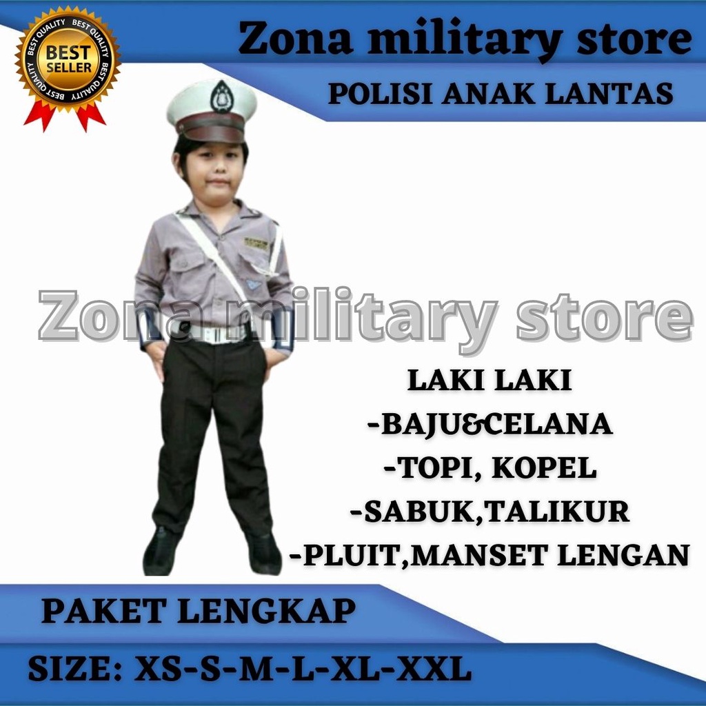 Jual baju seragam polisi anak lantas tk paud laki perempuan pocil ...
