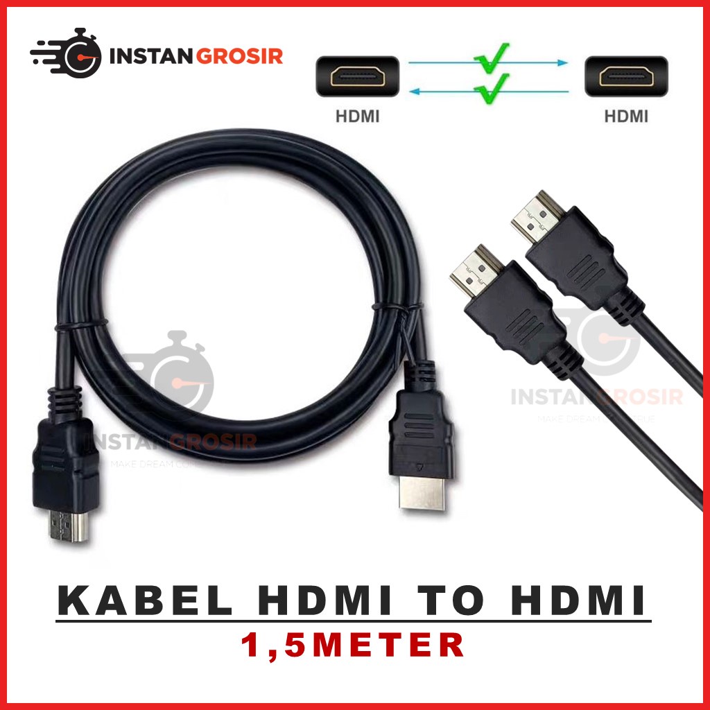 Jual Kabel HDMI to HDMI 1,5m Polos 1.5 meter Hight Speed quality cable Male to Male Kabel ...