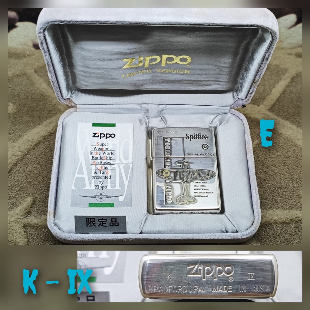 Jual Zippo Japan Original Pesawat SpitFire E Collector Item | Shopee ...