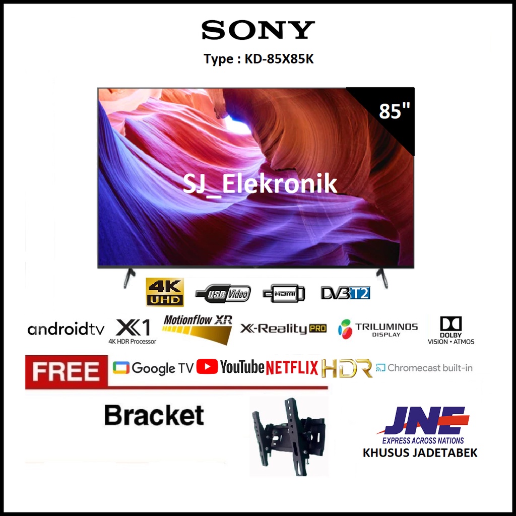 Jual Braket + Sony LED TV 85 Inch KD-85X85K / 85X85K Android UHD 4K - 85X85 | Shopee Indonesia