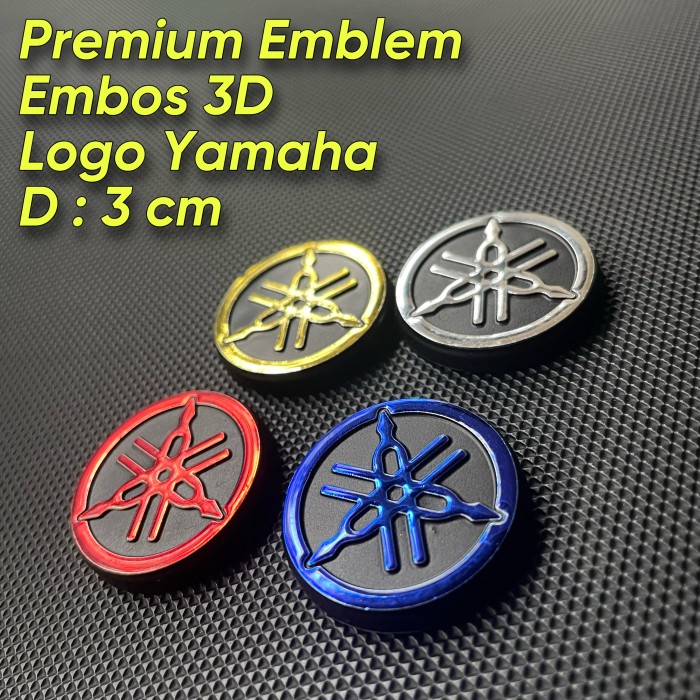 Jual premium emblem logo yamaha 3d timbul stiker 3cm yamaha maxi matic ...