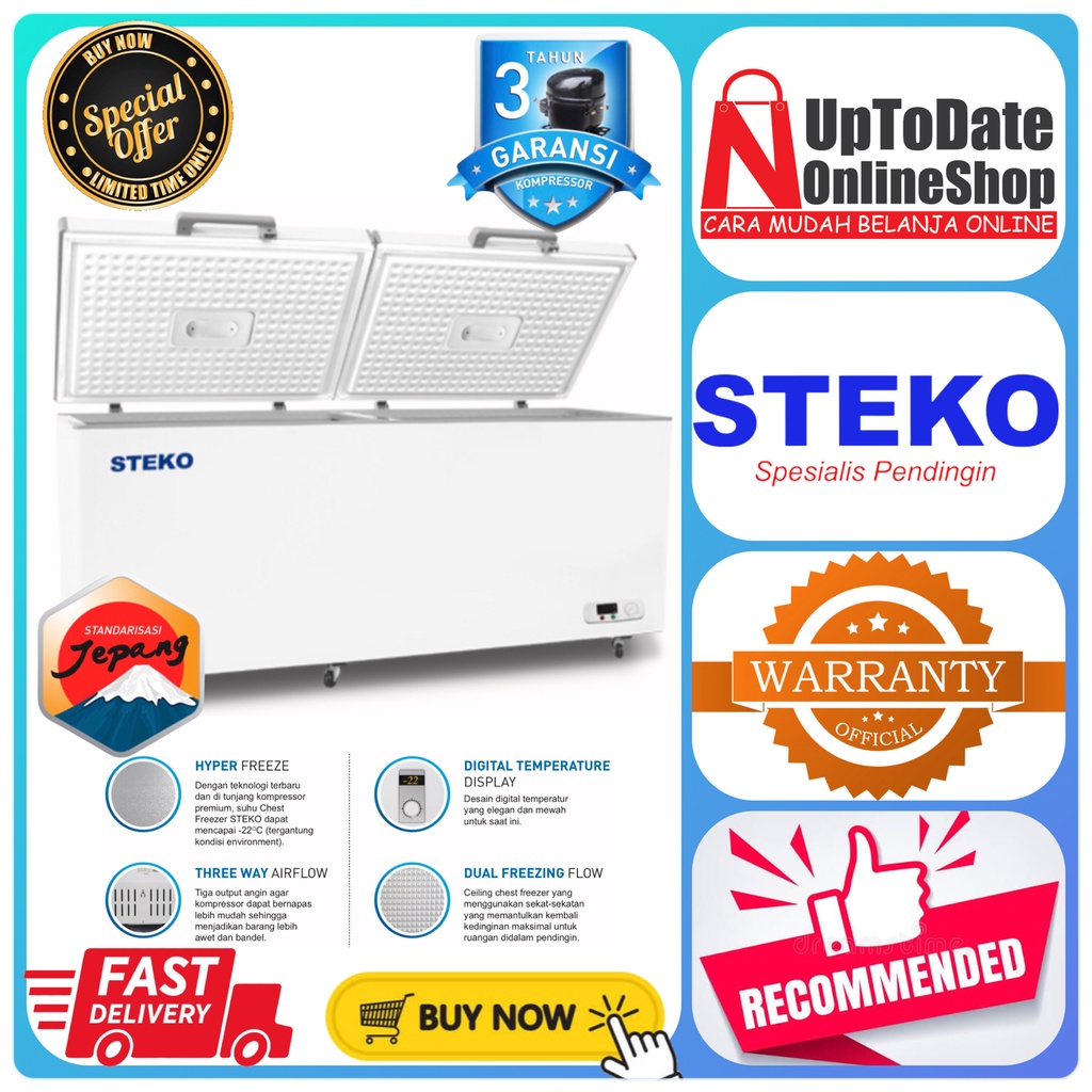 Jual CHEST FREEZER BOX 1131L STEKO BF-1250 BF1250 SUPER LOW WATT LED ...