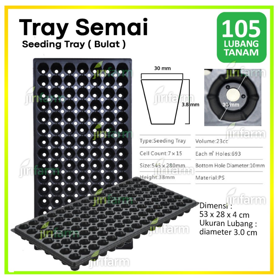 Jual JIRIFARM - Tray Semai BULAT 105 Lubang Tanam Pot Penyemaian Bibit ...