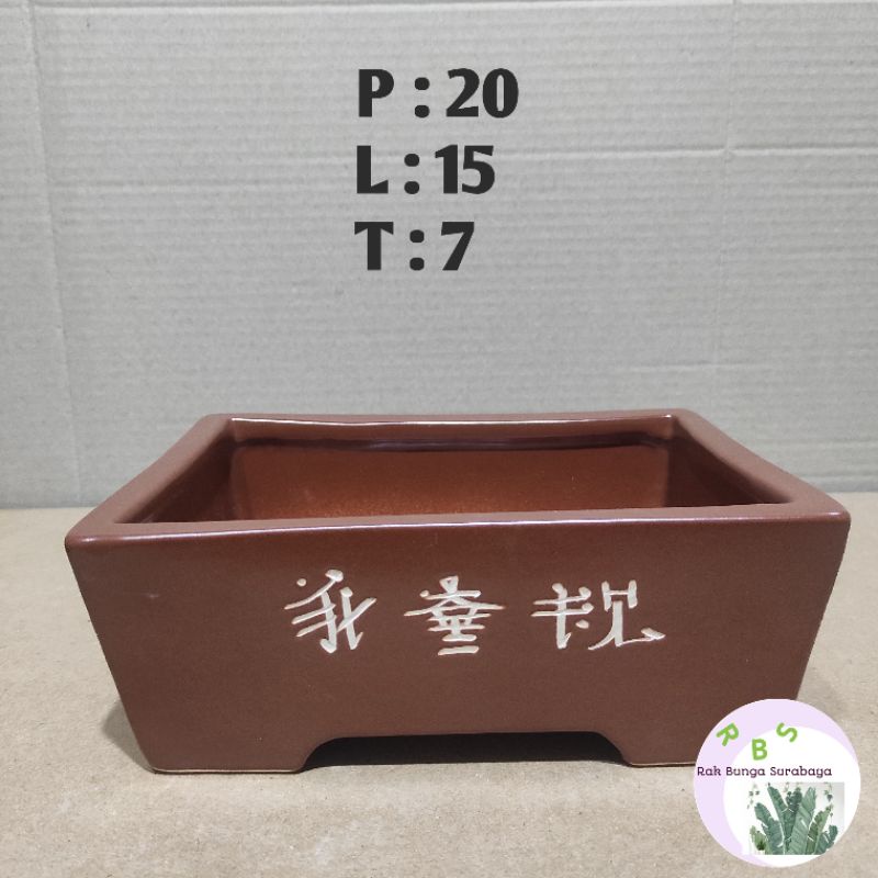 Jual Pot Keramik bonsai Persegi panjang model china premium | Shopee ...