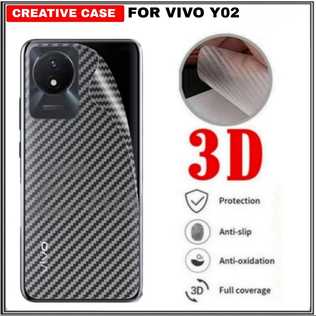 Jual Garskin Carbon VIVO Y02 2022 Back Screen Sticker Skin Guard - VIVO ...