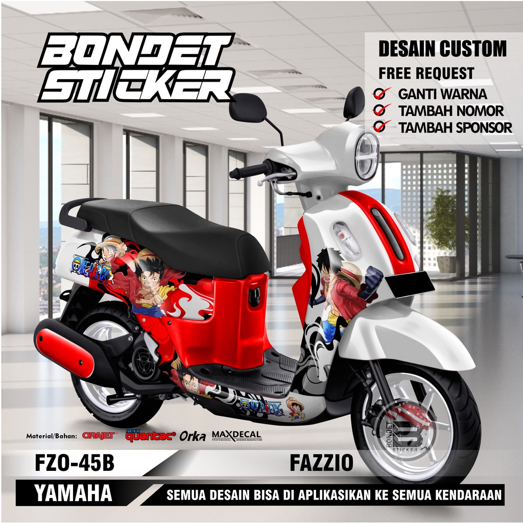 Jual STICKER FAZZIO ONE PIECE - DECAL YAMAHA FAZZIO FULL BODY ONE PIECE ...