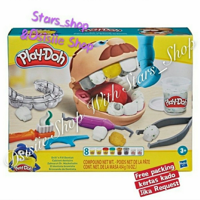 Jual Pls Playdoh Drill N' Fill Dentist Playset Original / Playdoh Dokter Gigi | Shopee Indonesia