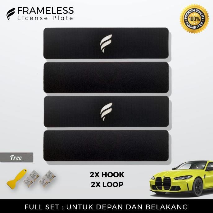 Jual Frameless plate dudukan plat nomor mobil tanpa bingkai (2hook & 2loop) | Shopee Indonesia
