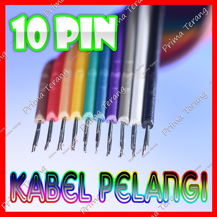 Jual Kabel Pelangi 10 Pin Flat Pita 10 Jalur Rainbow Cable @10 Cm ...
