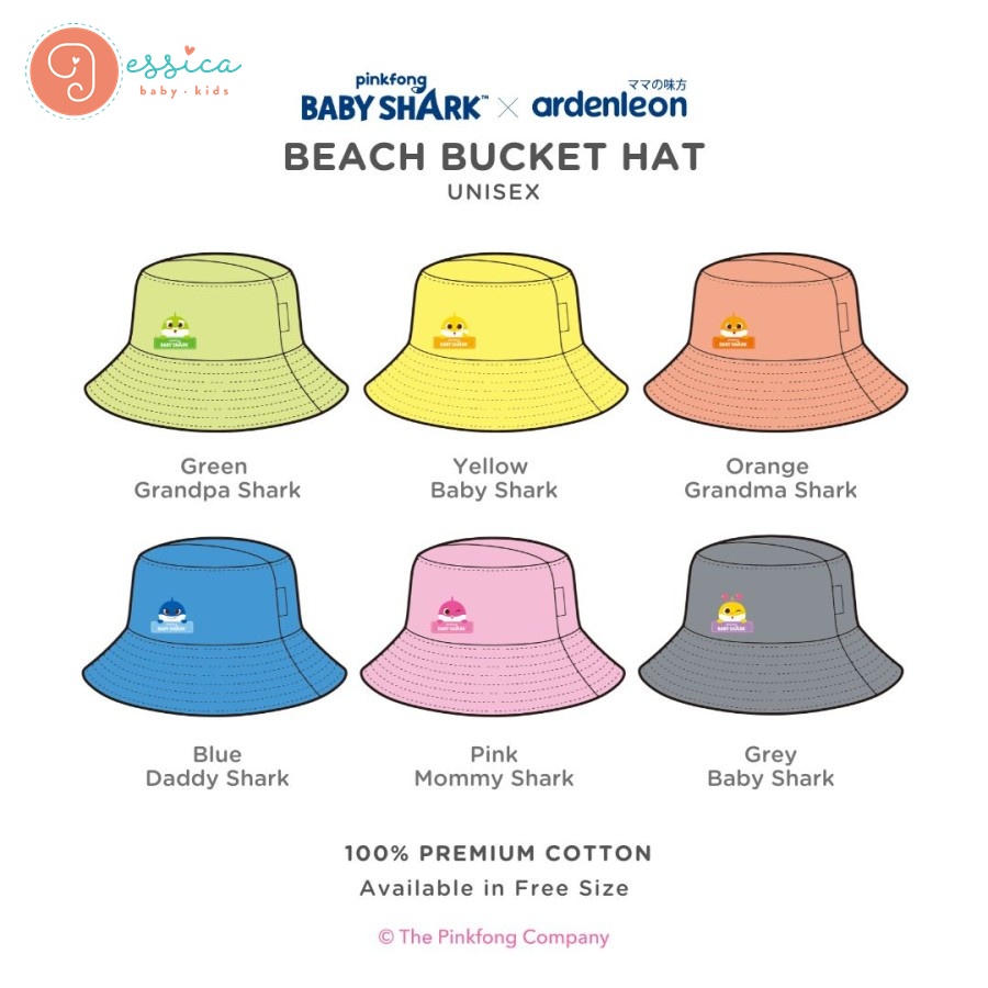 Jual Ardenleon Pinkfong Baby Shark Beach Bucket Hat | Shopee Indonesia