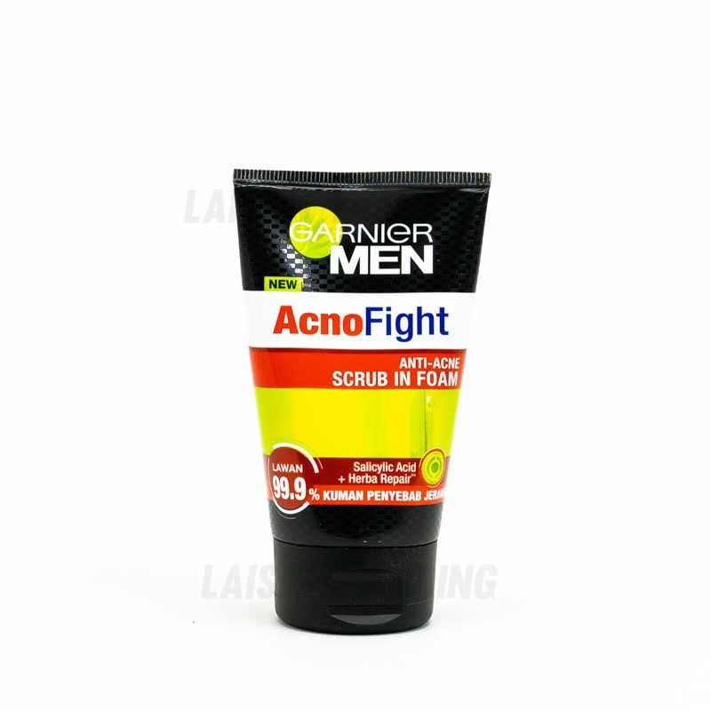 Jual Garnier Men Acno Fight Anti Acne Scrub In Foam 100 mL | Shopee Indonesia
