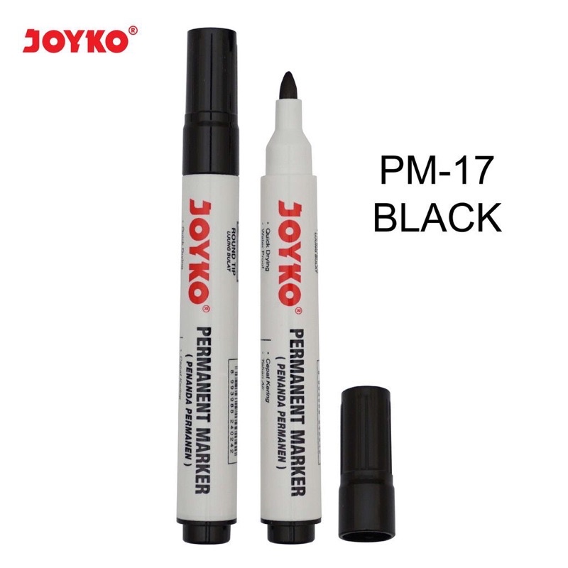 Jual Spidol Permanent | Spidol Besar Hitam | Spidol Joyko PM 17 | COD ...