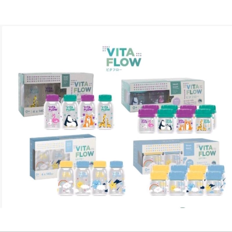 Jual vita flow botol asi | vita flow breast milk storage 60/140 ml ...