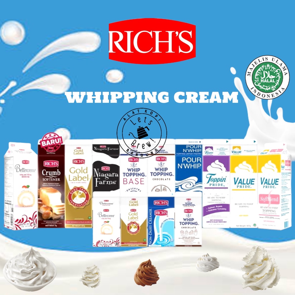 Jual RICH’S WHIPPING CREAM 907GR / RICHS WHIPING KRIM 907 GR | Shopee ...