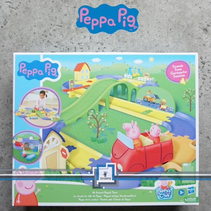 Jual Peppa Pig All Around Peppas Town Playset with Car Track Adventure ...