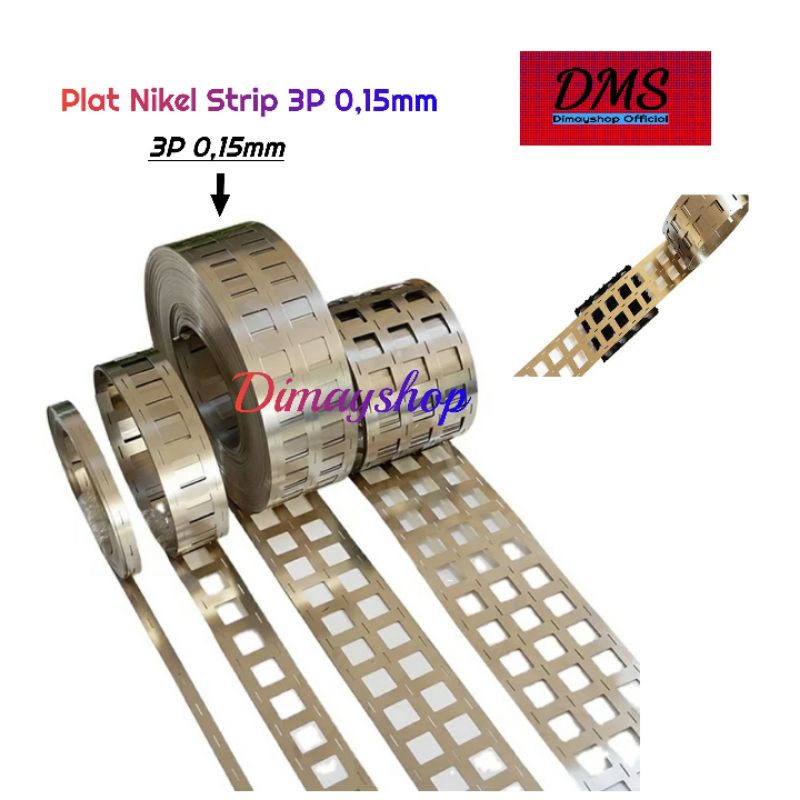 Jual Plat Nikel Strip baterai 3P Tebal 0,15 mm P 1 meter | Shopee Indonesia