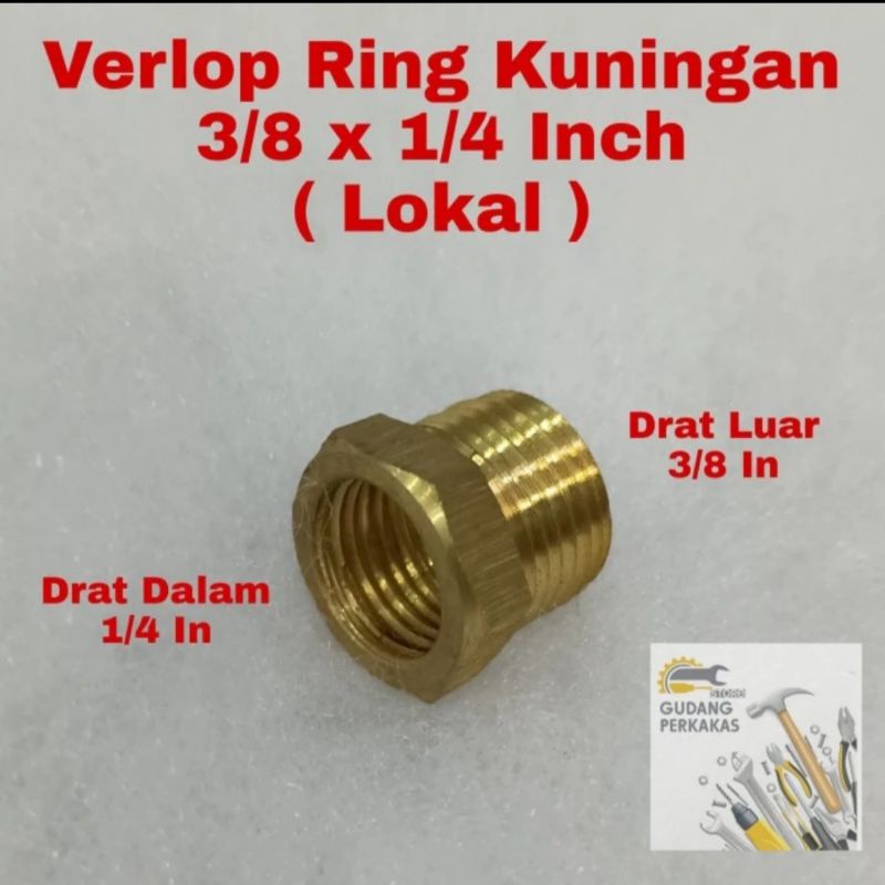 Jual Verlop Ring Kuningan 3/8x1/4 LOKAL - Oper Drat Luar 3/8 Dalam 1/4 ...