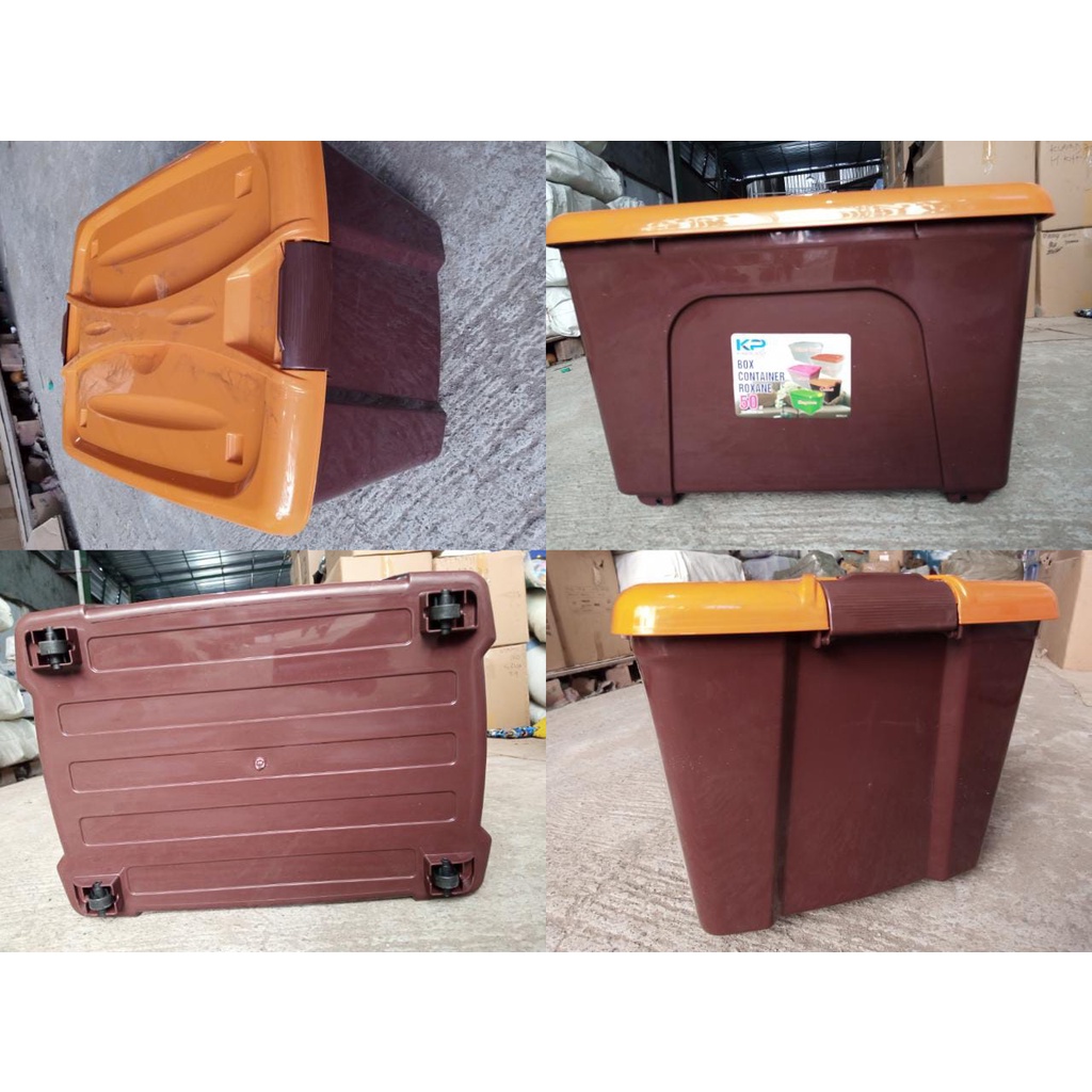 Jual BOX CONTAINER 50 LITER (COKLAT) - Dengan Roda / Box Container ...