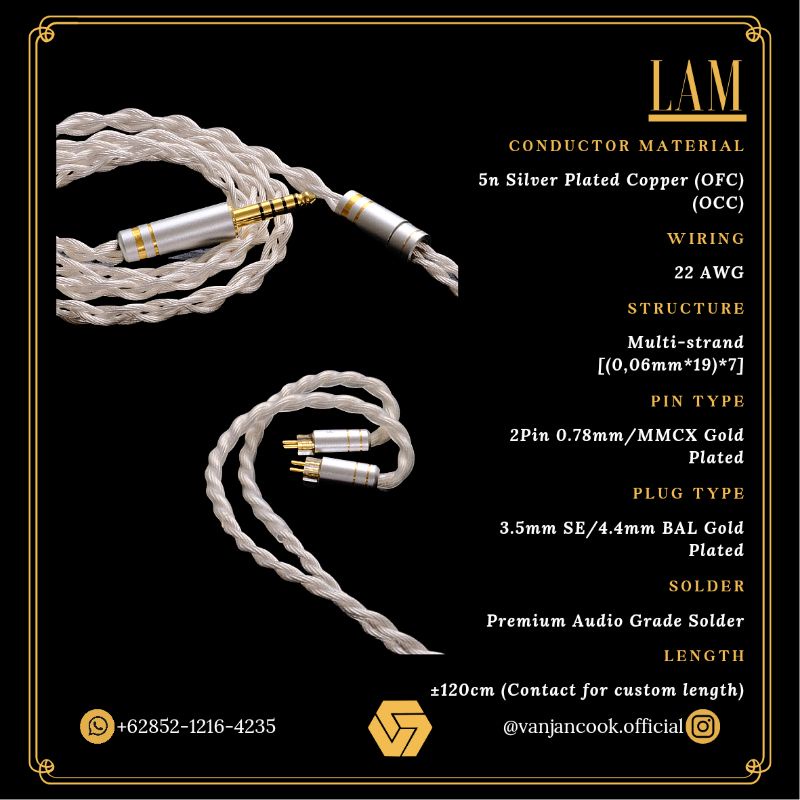 Jual Kabel Upgrade Lam SPC 4 Braid Lis Gold For In Ear Monitor IEM MMCX ...