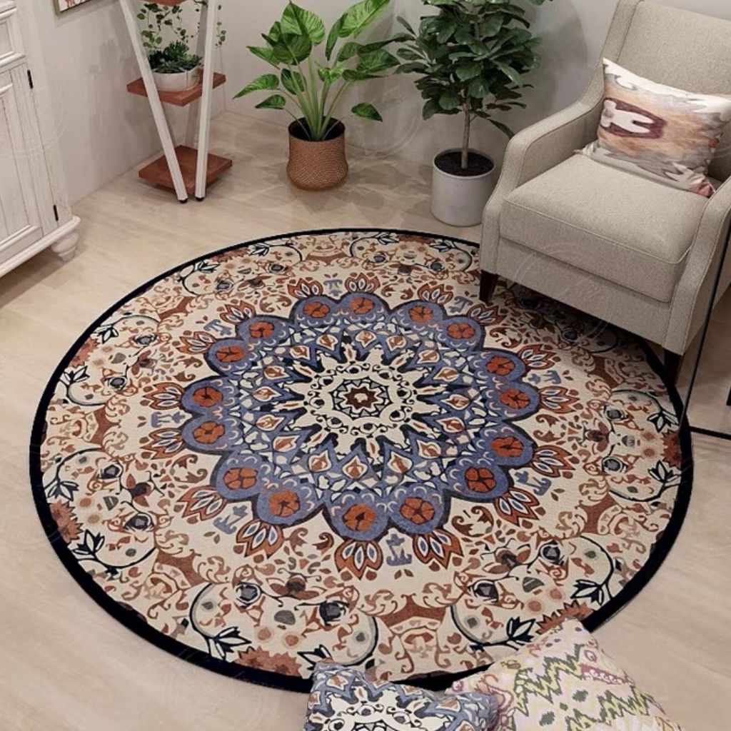 Jual UM020 Karpet Bulat Motif Anti Slip Diameter 100Cm/Karpet Bulat ...