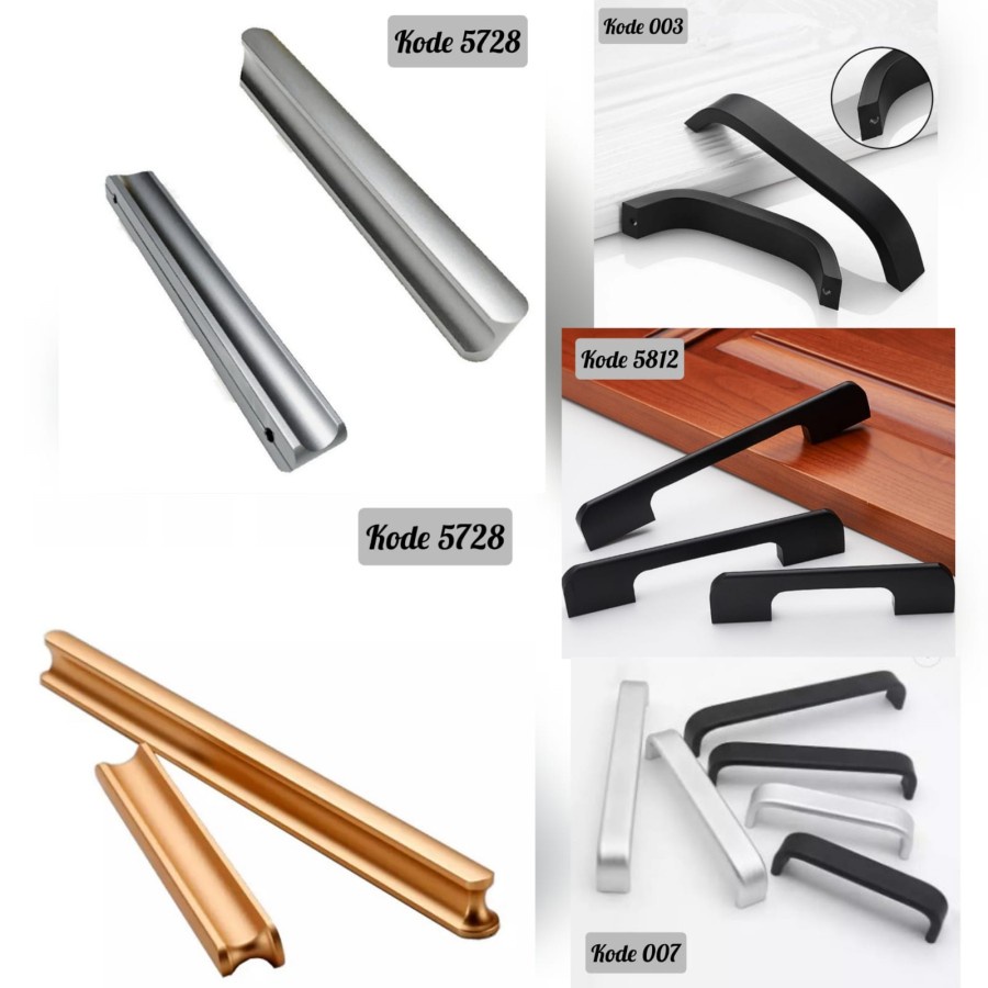 Jual Tarikan laci lemari panjang silver gold grey hitam- handle gagang ...