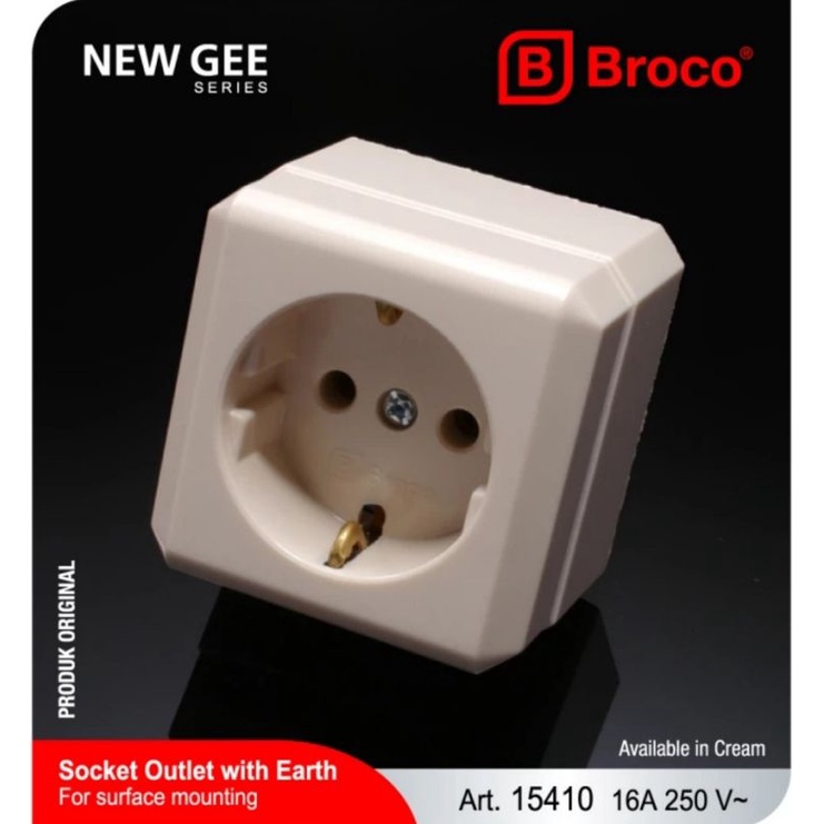 Jual STOP KONTAK OUTBOW BROCO NEW GEE Socket Outlet 15410 16A 250V ...