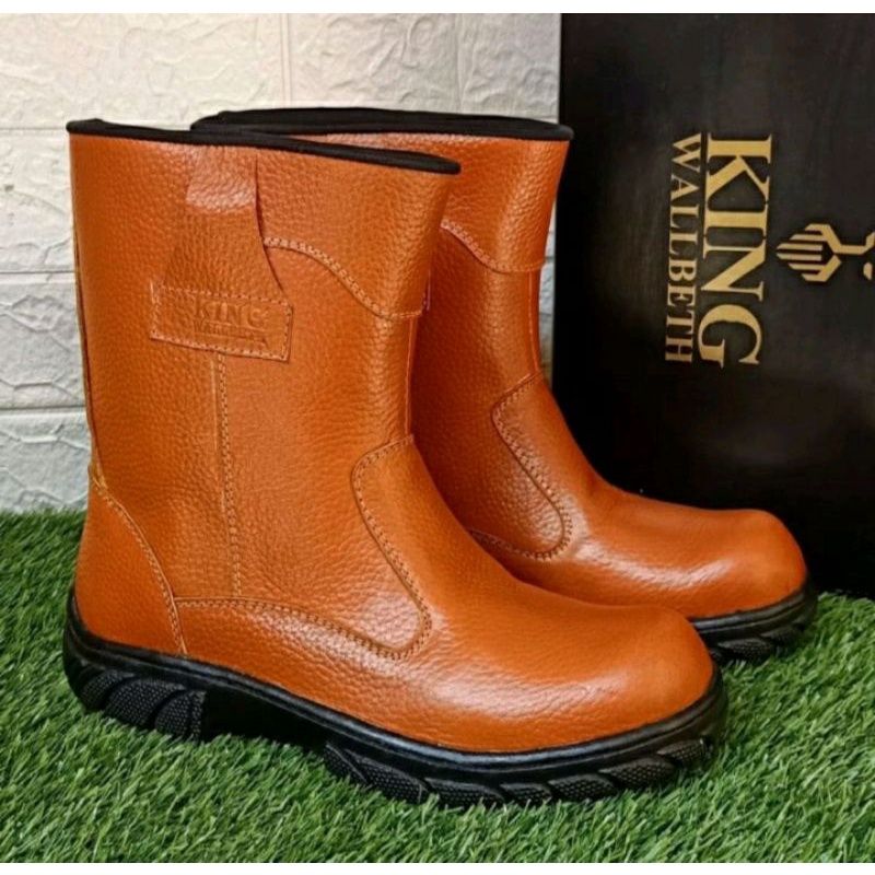 Jual sepatu proyek/lapangan sepatu booth safety kulit asli | Shopee ...