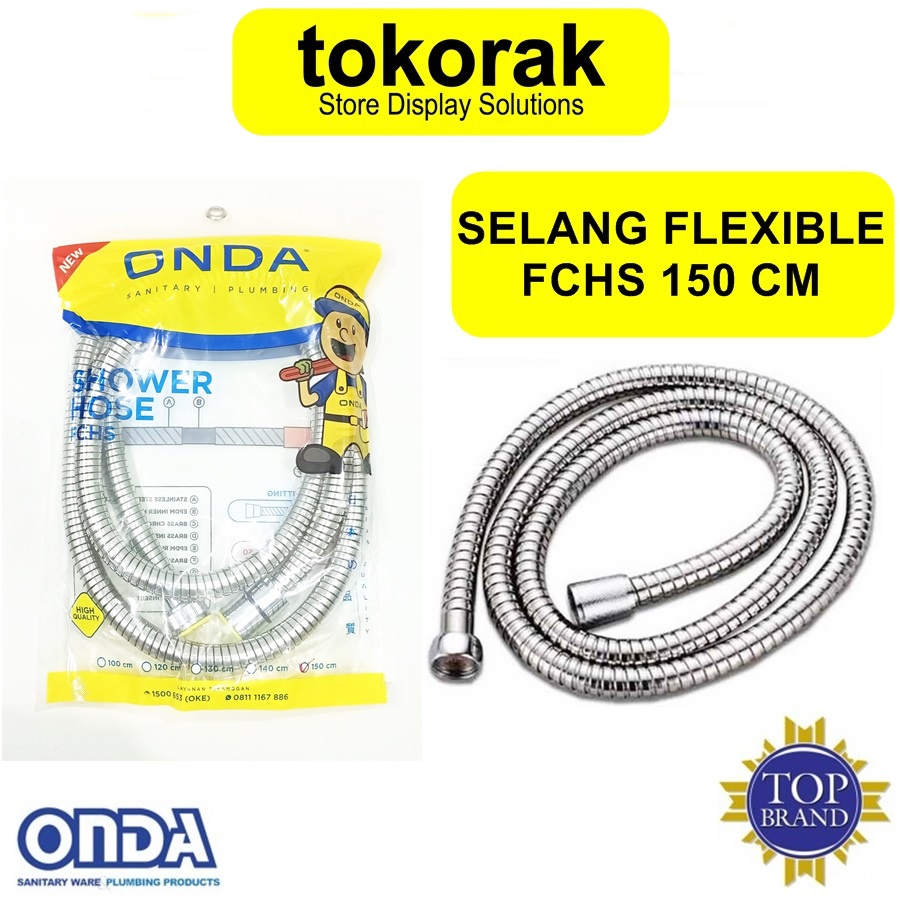 Jual SELANG FLEXIBLE FCHS 1/2 INCH ONDA FLEXIBEL SELANG SHOWER HOSE 150 ...