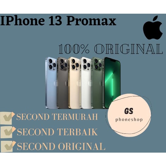 Jual IPHONE 13 PROMAX 128GB/256GB/512GB/1TB SECOND 100% ORIGINAL FULLSET | Shopee Indonesia
